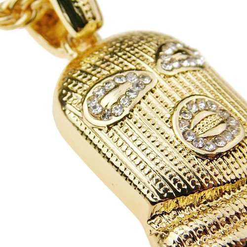 Goon Head Chain Ski Masked Man Thug Small Pendant Gold Plated 24" Rope ...