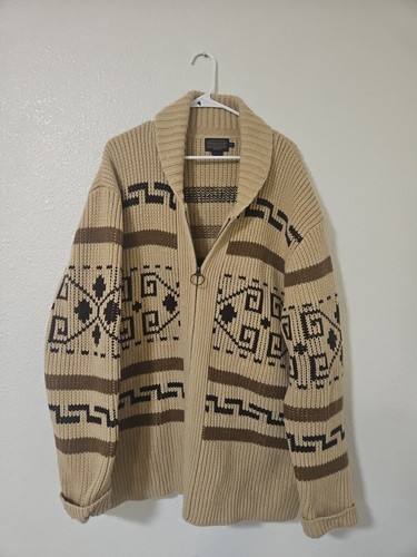 Pendleton Westerly Sweater Big Lebowski Dude Full Zip Lambs Wool Mens ...