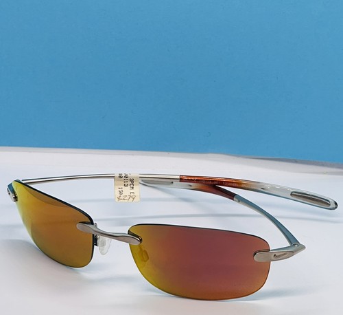 NEW Nike Flywheel EV0113 001 Metal Rimless Sunglasses Gold Orange 58-17 ...