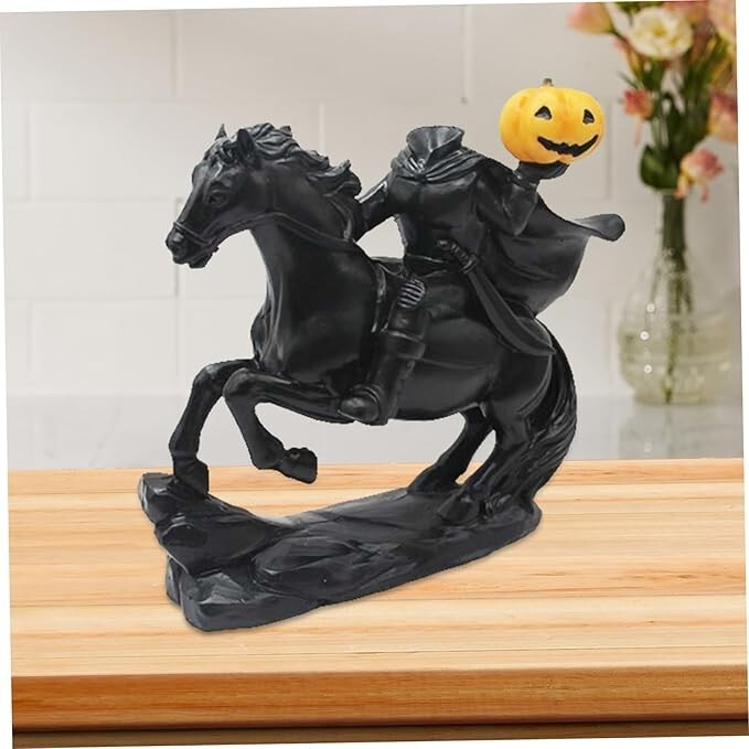 NEW Halloween Headless Horseman Statue Sculpture Knight Hard Decoration ...