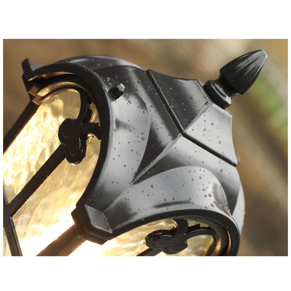 Black Post Cap Lights Retro Exterior Pole Light Outdoor Walkway Light ...