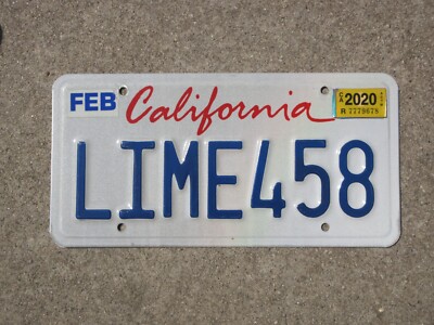 2020 California LIME 458 Vanity License Plate Ferrari Italian Italy ...