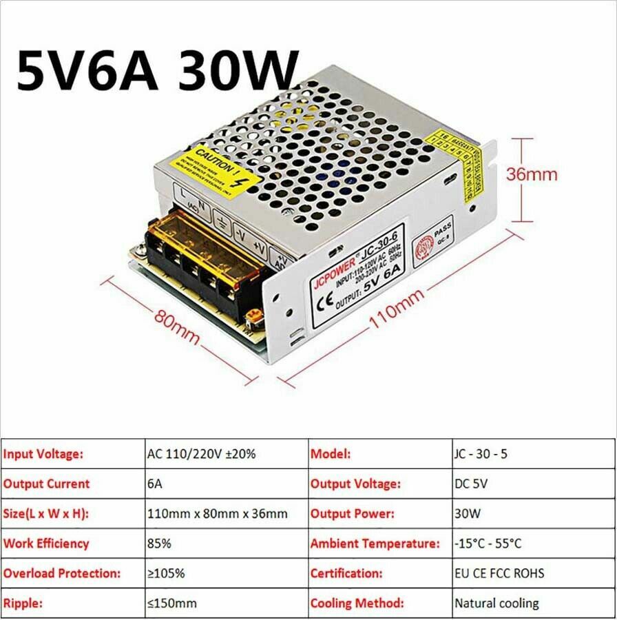 DC Regulated Switching Power Supply Transformer 3V 5V 9V 12V 15V 18V ...