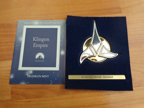 FRANKLIN MINT STAR TREK KLINGON EMPIRE STERLING 925 SILVER INSIGNIA ...