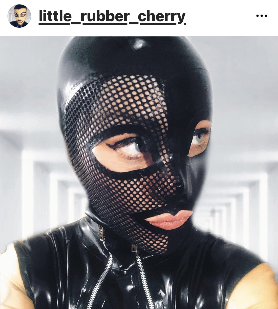 Latex Gummi Rubber Hood/mask,Half fishnet panel with zip pick size and ...