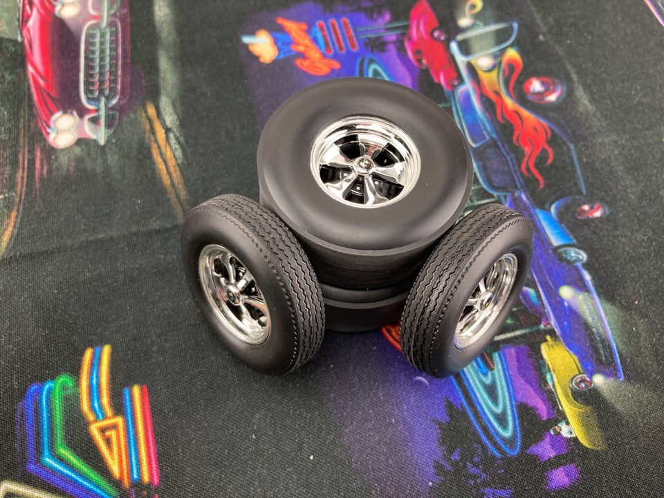 1:18 Acme Drag Racing Keystone Rear Slicks Front Skinny Tire Wheel Set ...