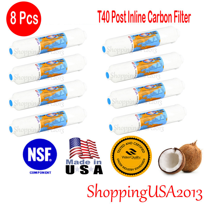 8 Pcs Omnipure T40 Post Coconut Carbon Filter 10X2" RO REVERSE OSMOSIS ...