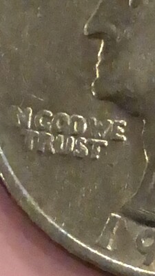 1983 D WASHINGTON QUARTER FILLED IN MINT MARK ERROR - “IN” infused ...