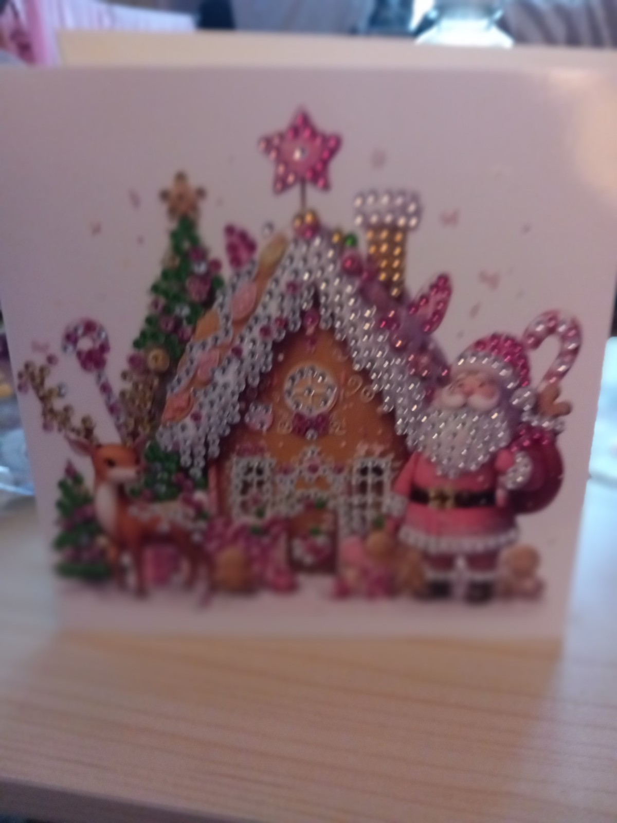 Completed Diamond Art Santa Claus 🧑‍🎄 Christmas Card Free Gift With ...