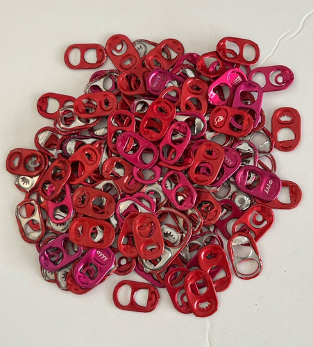 100 Red Shade Aluminum Pop/Pull Tabs Beer/Soda Colored For Arts/Crafts ...