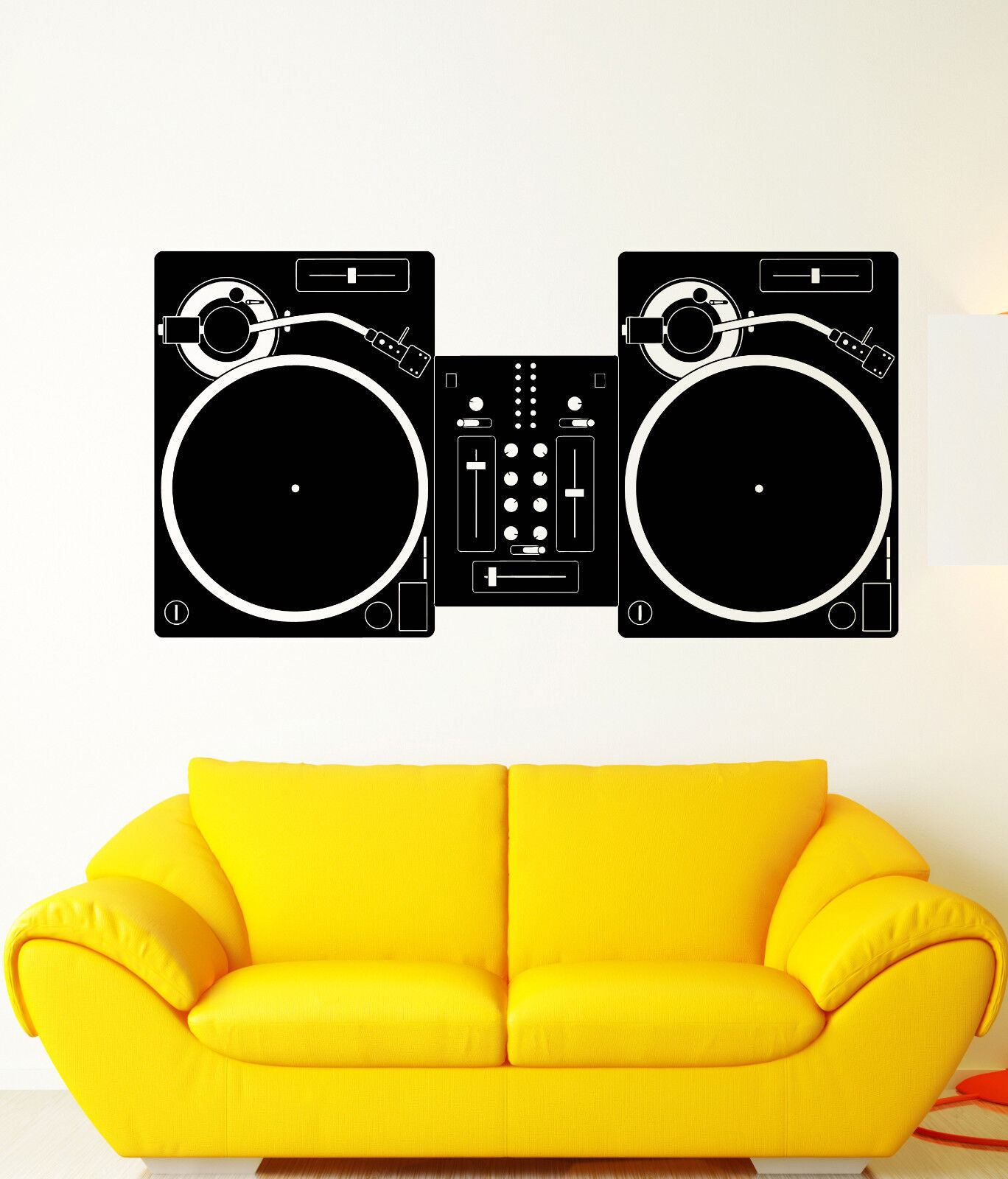 Vinyl Wall Decal DJ Mixer Mixing Console Disco Music Night Club ...