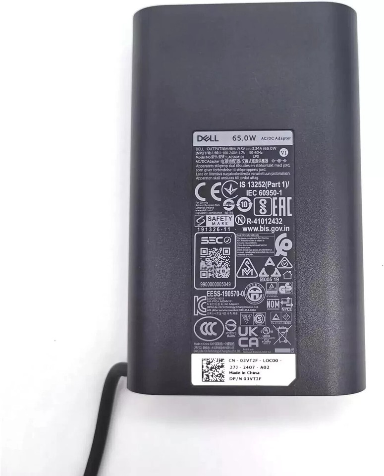 Genuine Dell Latitude 65W Charger AC Power Adapter LA65NM130 3480 3488 ...