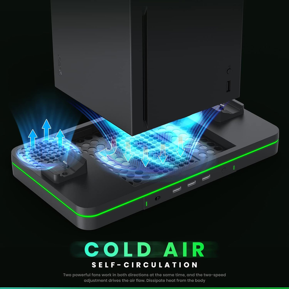 Vertical Charging Stand Cooling Fan for Xbox Series X/S Console ...