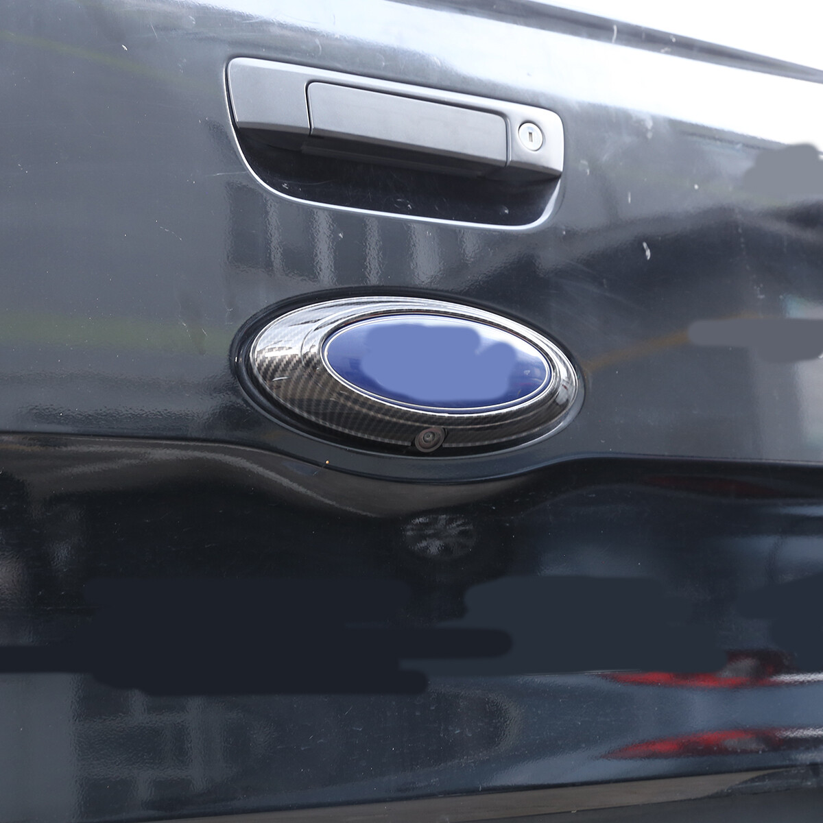 ABS Carbon Fiber Tailgate Rear Emblem Badge Cover Trim For Ford Ranger ...