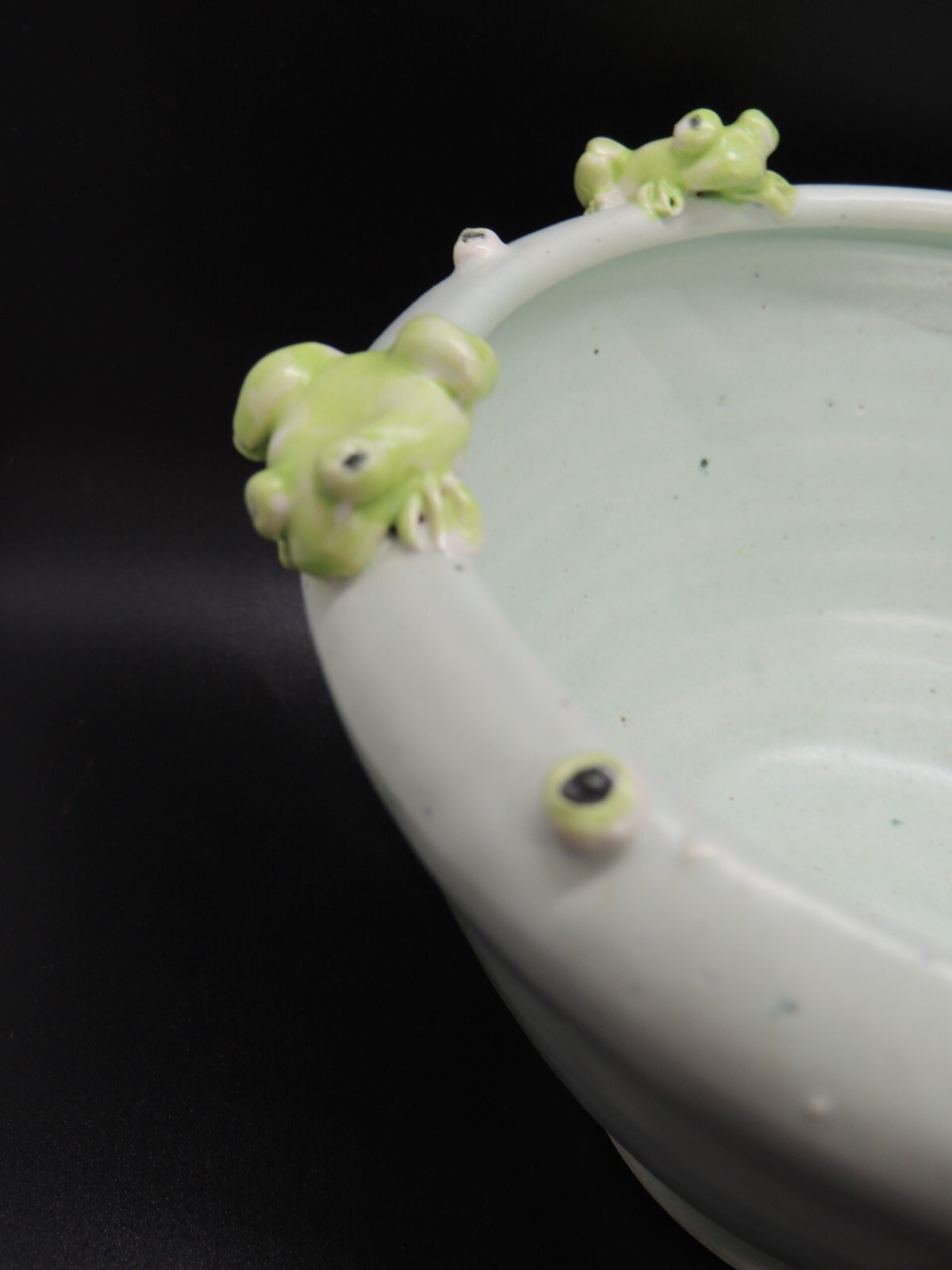 Vintage Frog Planter Pottery 5 Frog Bowl Planter Green/Aqua Frogs ...