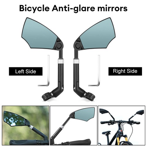 1/2Pc 360°Rotate Bike Bicycle Cycling Rear View Mirror Handlebar Safety ...