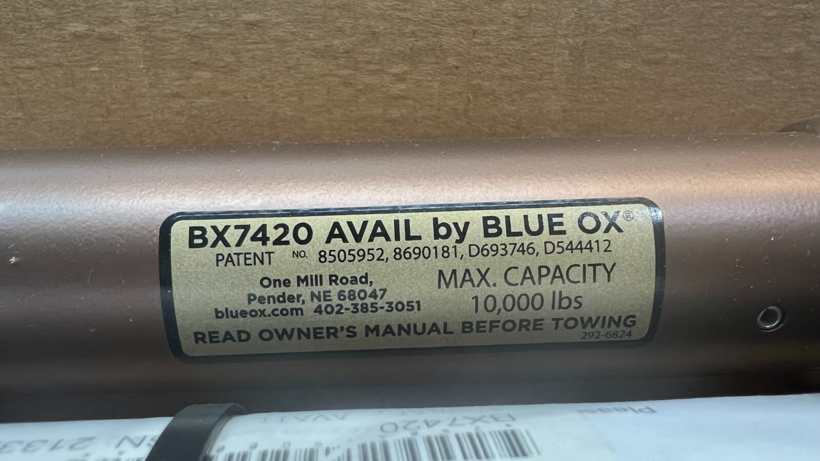 Blue Ox BX7420 Class IV Avail 10,000 lb. Capacity Tow Bar with Safety ...