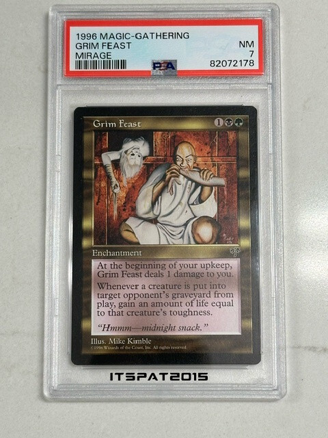 PSA 7 NM Grim Feast/Mirage! Vintage MTG 1996! Reserved List | eBay