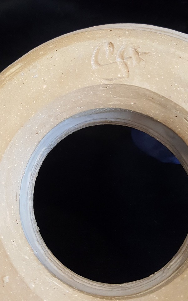 Studio Art Pottery Flower Frog Stoneware Blue Bird Nest | eBay