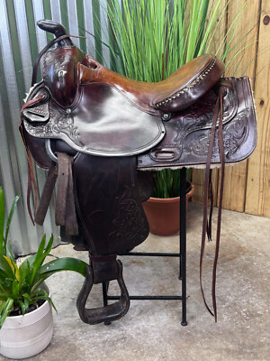 🌵15" HEREFORD TEX TAN Western RANCH / Trail Horse Saddle ~ Top Quality ...