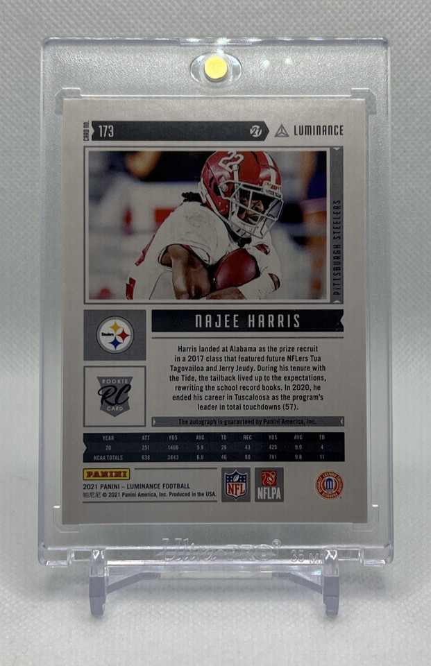 Najee Harris 2021 LUMINANCE RC AUTOGRAPH CARD SP/300 SIGNED Steelers RC ...