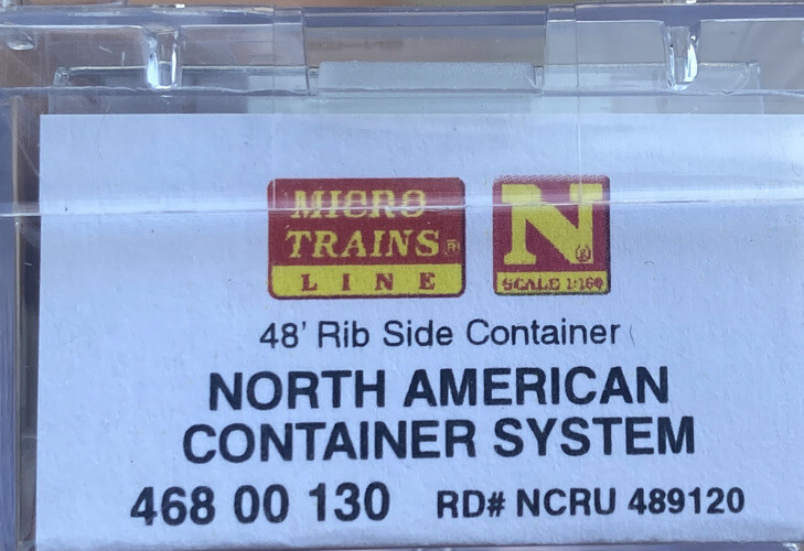 n scale micro trains 48’ rib side container North American Container ...