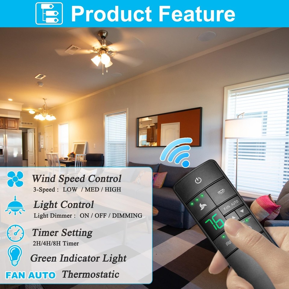 HD3 Ceiling Fan Remote Control Replacement for Hampton Bay (Remote Only ...