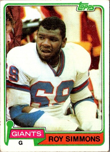 1981 Topps Roy Simmons #454 New York Giants Football Card | eBay