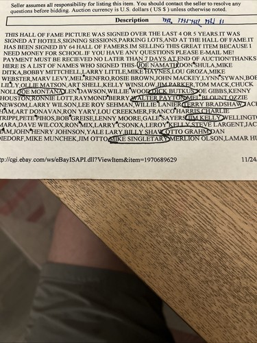 NFL Hall Of fame Picture With 64 Hof Autographs | eBay