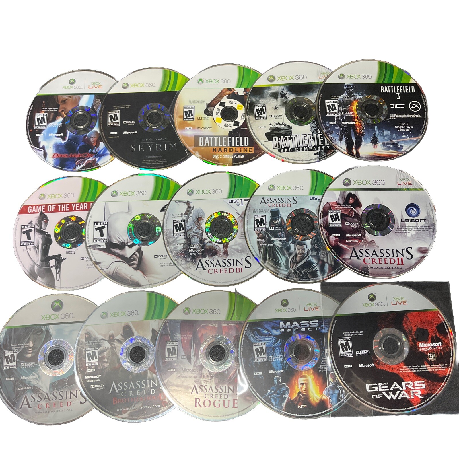 Lot of 15 Xbox 360 Disc Only Games TESTED Good Condition | eBay