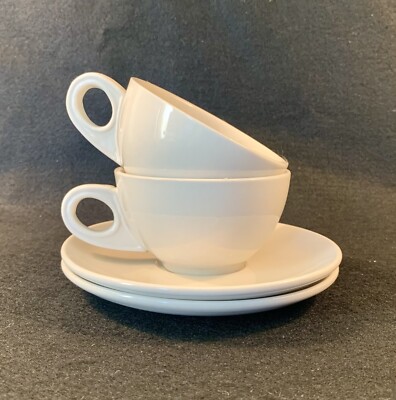 Pair (2 Sets) of Fishs Eddy NY Plain Diner Cup & Saucer EUC | eBay