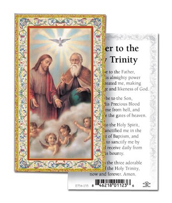 The Holy Trinity Gold Embossed Paper Prayer Card 2" x 4", 100 Per Pack ...