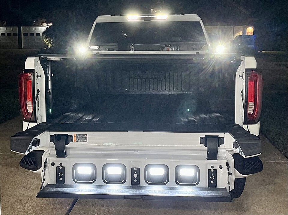 4Pcs MultiPro Bed Tailgate Step Light For GMC Sierra Silverado 19-2025 ...