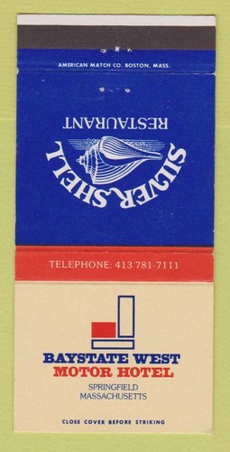 Matchbook Cover - Baystate West Motor Hotel Springfield MA 30 Strike | eBay