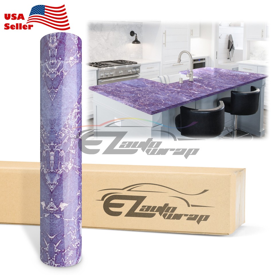 Gloss / Matte Marble Granite Effect Vinyl Wrap Self Adhesive Counter ...