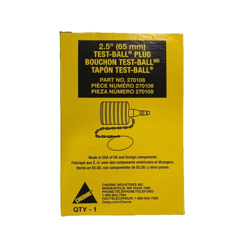 Cherne 270108 Test Ball Plug,Pneumatic,2.5 In,Rubber | eBay