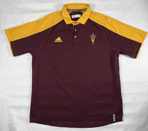 Adidas Mens Climalite Arizona State ASU Sun Devils Golf Shirt Maroon ...