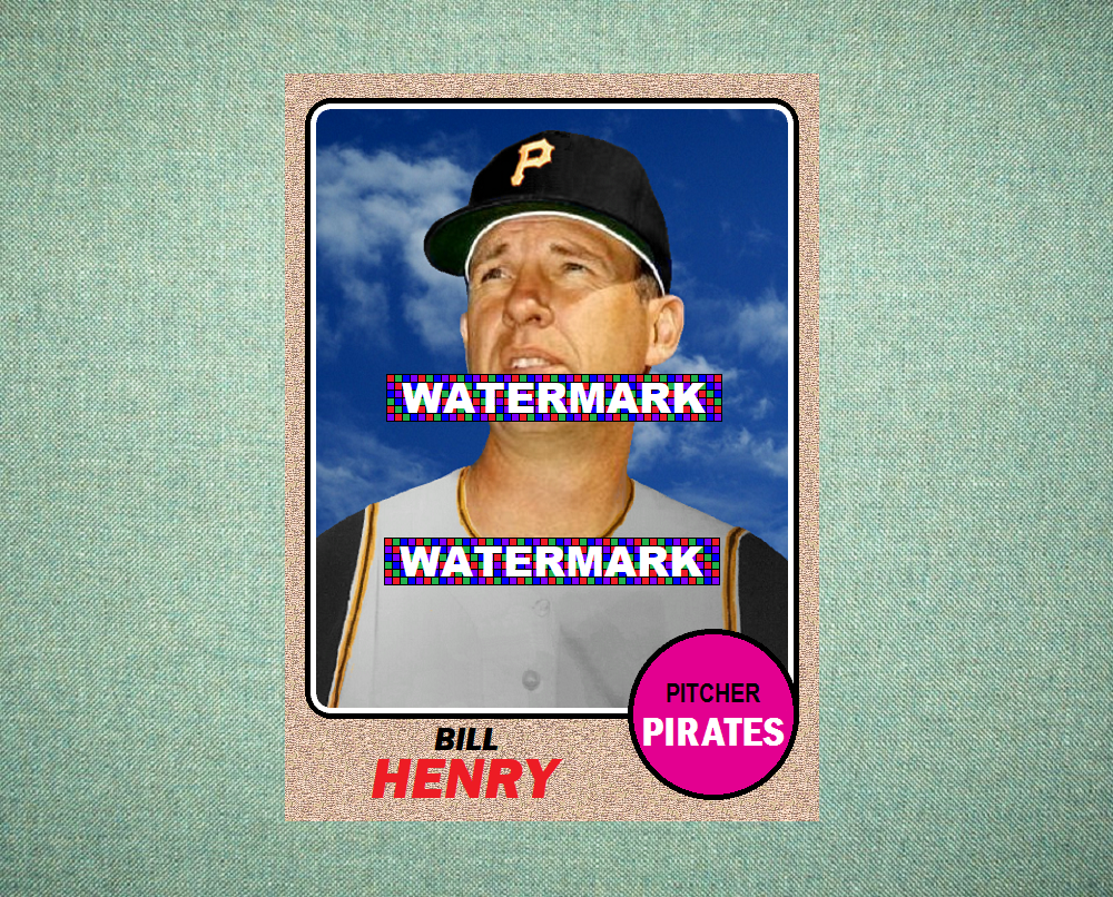 Bill Henry Pittsburgh Pirates 1968 Style Custom Baseball Art Card | eBay