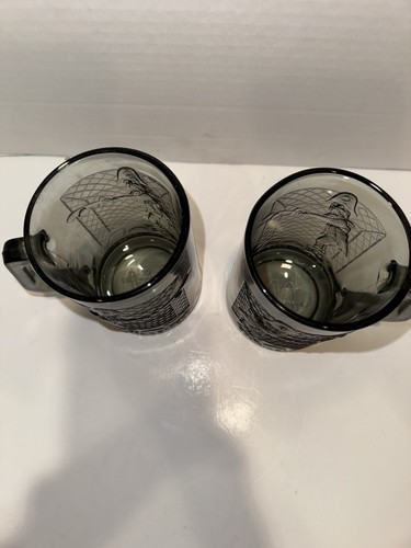 1970s McDonalds Gray Glass Mugs set Of 2 Ronald, Captain Crook, Grimace ...