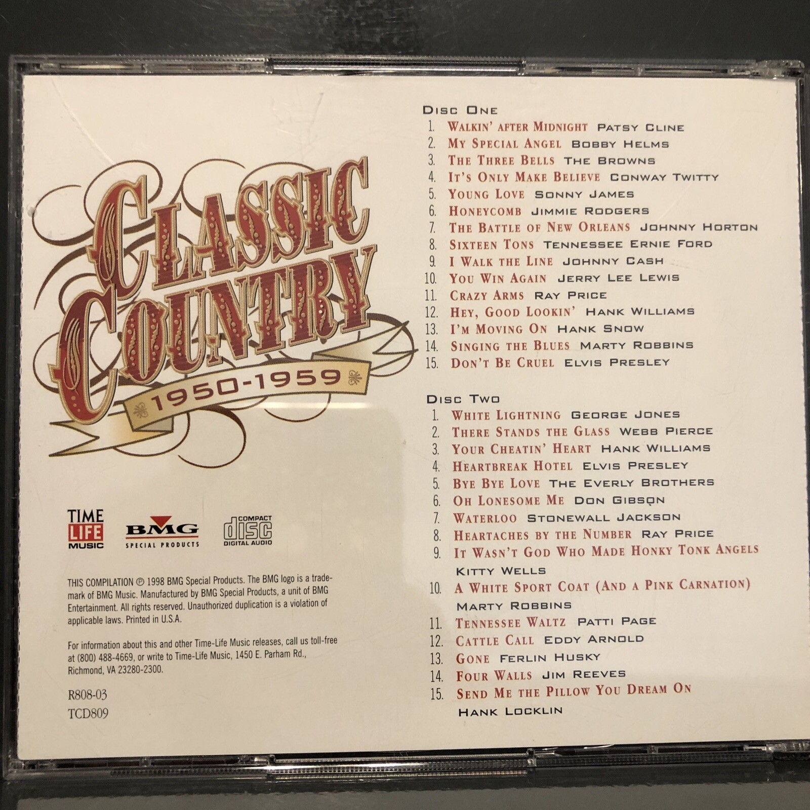 TIME LIFE - CLASSIC COUNTRY: 1950-1959 CD! 2 CDS Disc 1 Excellent Disc ...