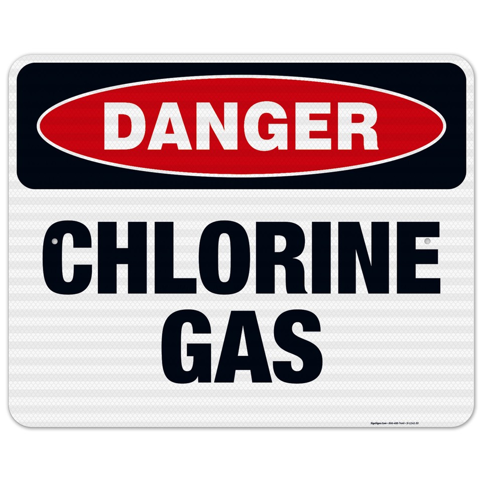 Danger Chlorine Gas Sign, OSHA Danger Sign, | eBay