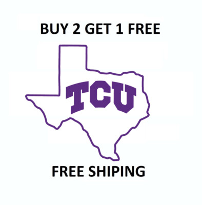 TCU College logo Vinyl Die Cut Car Decal - FREE SHIPPING | eBay