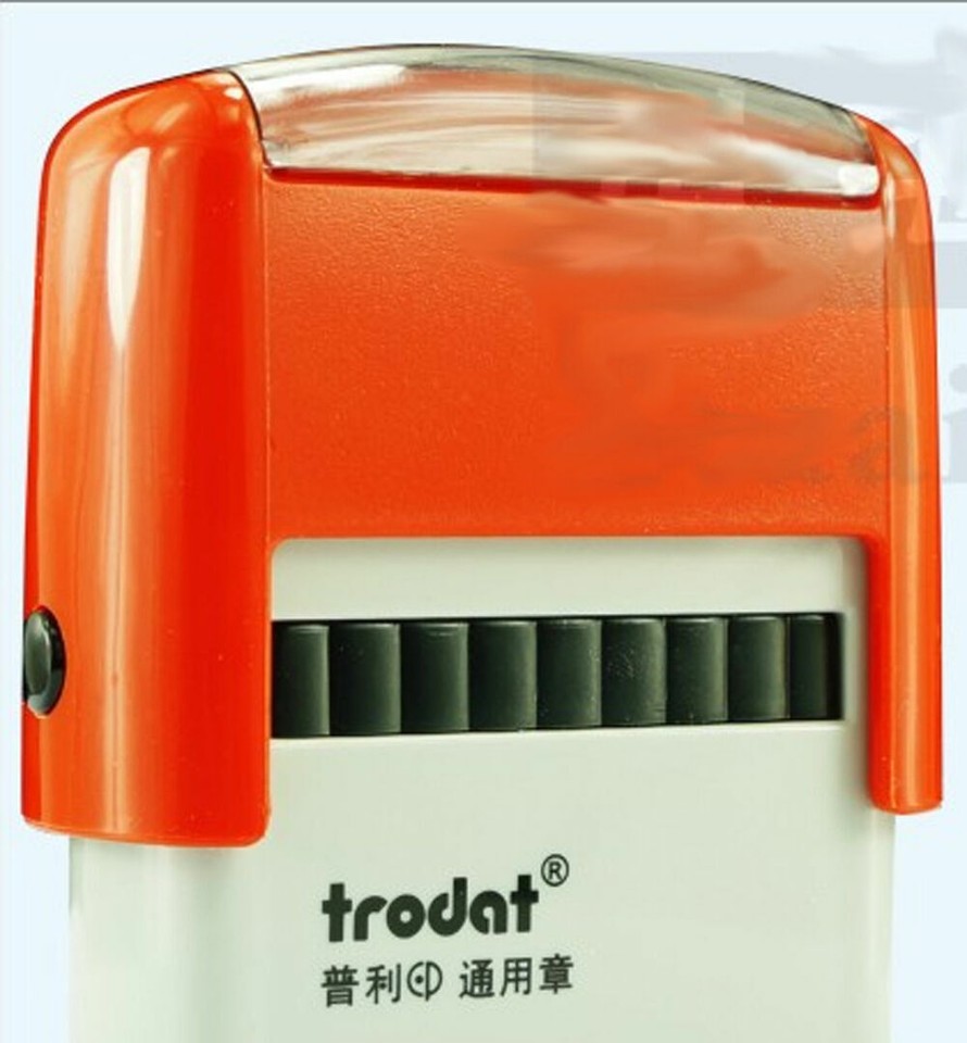 Trodat "PAID WITH THANKS" Business Stamp Name Address Self Inking ...