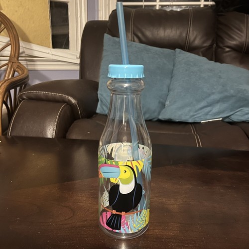 Colorful Toucan Tropical Plastic Reusable Bottle w/Straw | eBay