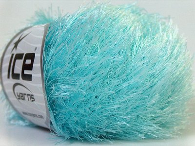 Light Turquoise Eyelash Yarn #22777 Ice Pale Baby aqua blue Fun Fur ...