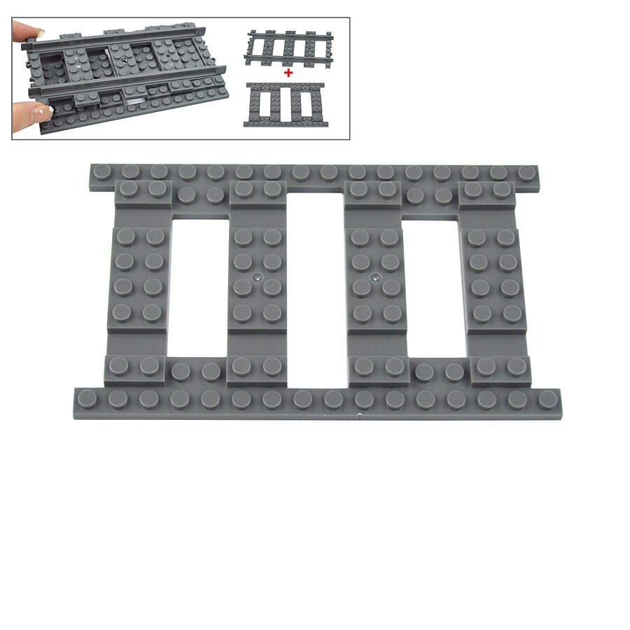 Track Crossing Switch Forked Rail for Lego Kit Train Building Blocks ...