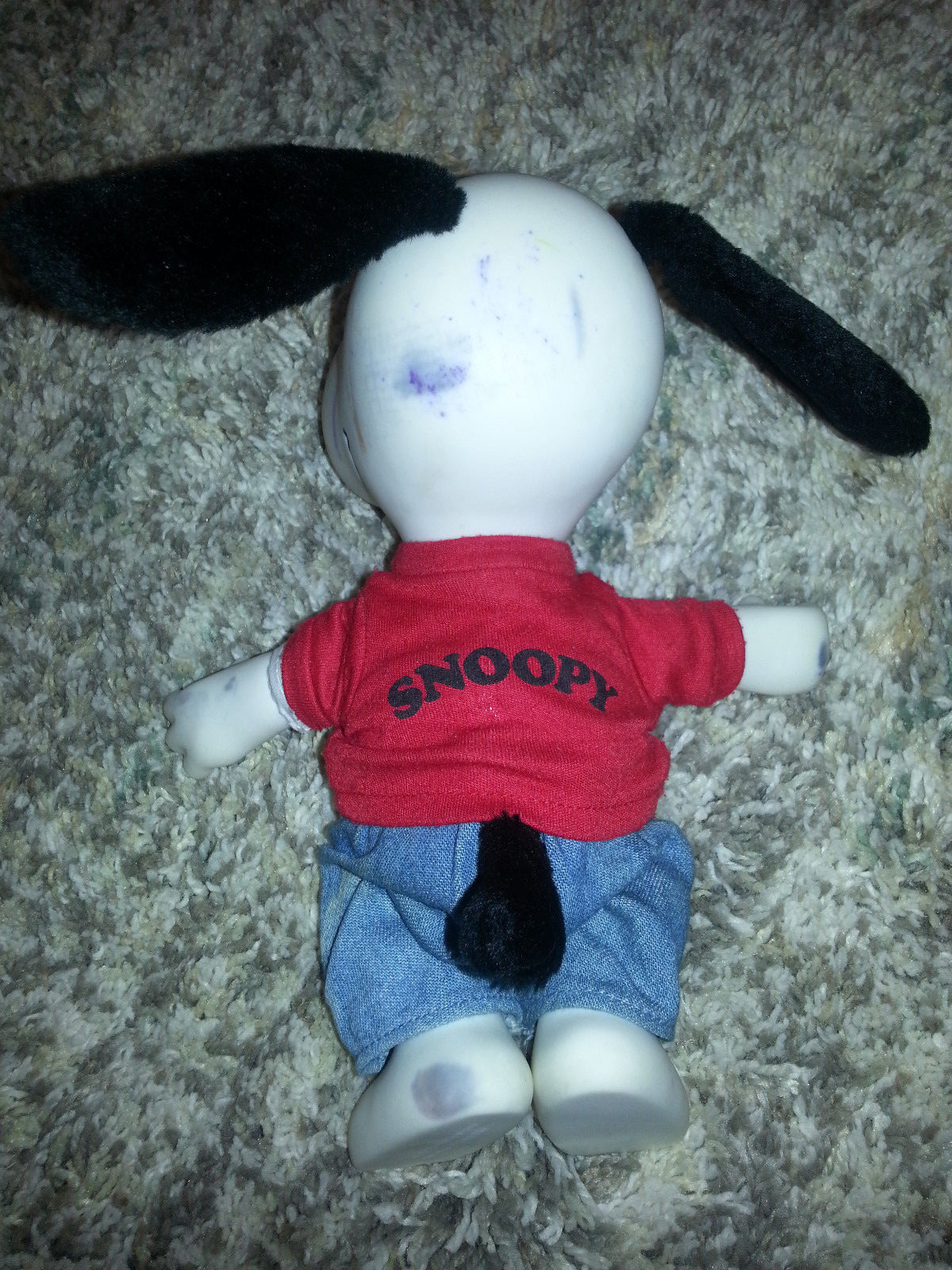 SNOOPY DOLL 1968 Peanuts 10" SCHULZ ANTIQUE FIGURINE Bean Bag RAG doll ...