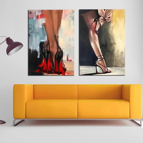 Red High Heels Woman Legs Poster Canvas Painting Wall Art Print Picture ...