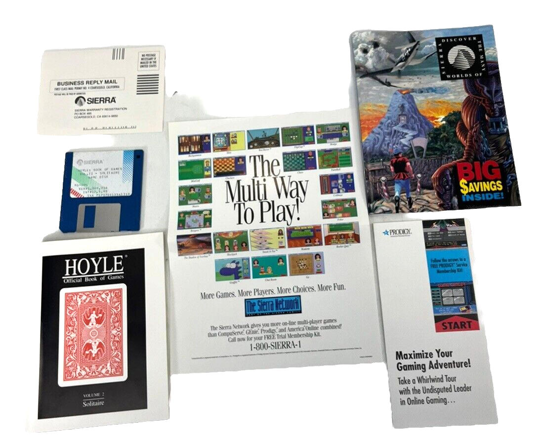 1990 Hoyle Book of Games Vol Two 2 Solitaire Big Box Computer Game PC 3 ...
