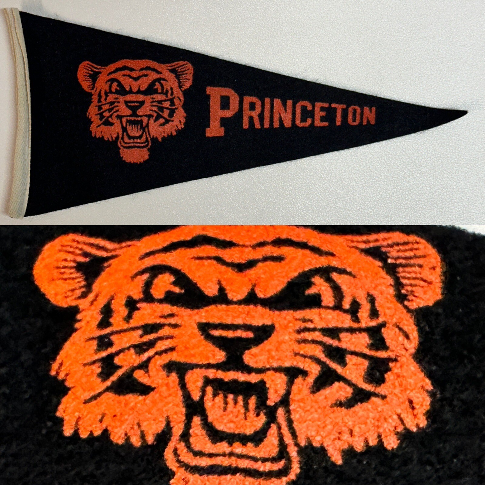 1950's Vintage Princeton Tigers University Mini Pennant 3.75x8.75 Ivy ...